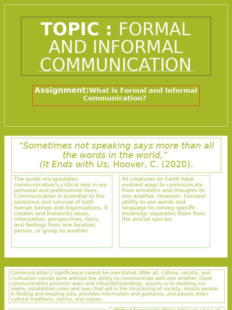 Formal and Informal | PDF | Communication | Social Science