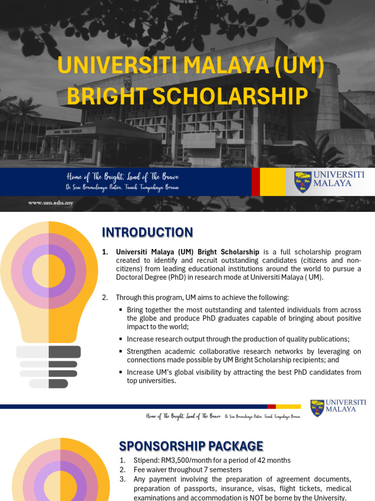 UM Bright Scholarship for PhD Candidates | PDF | Doctor Of Philosophy ...