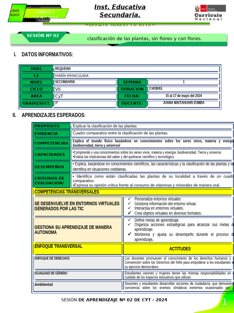 A-1º Ses-Act 2-Cyt Und 3 | PDF