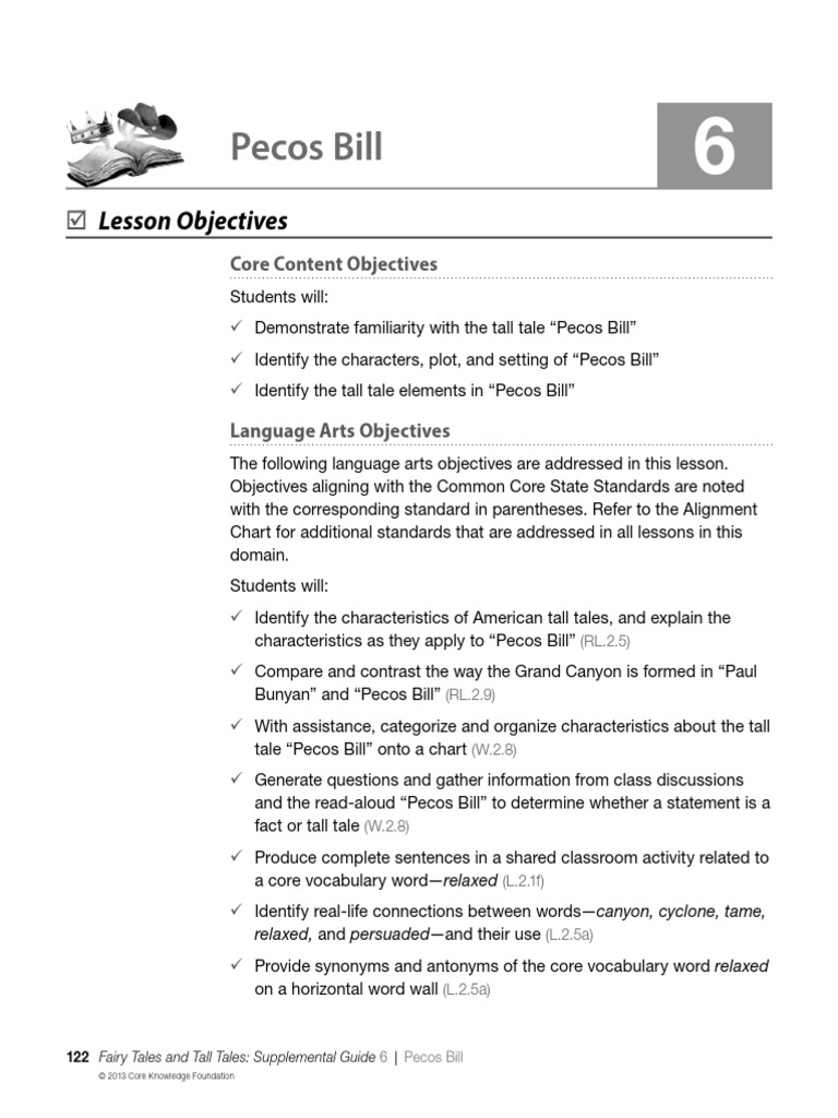 Pecos Bill Lesson Plan | PDF