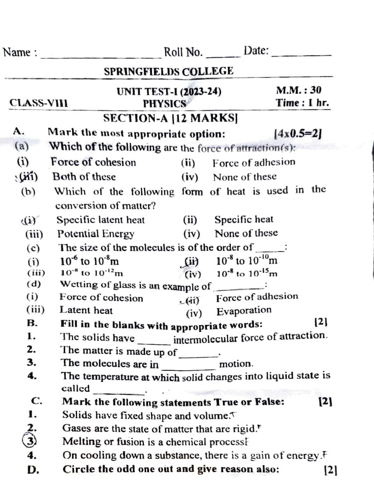 8th Physics Ut 1 | PDF