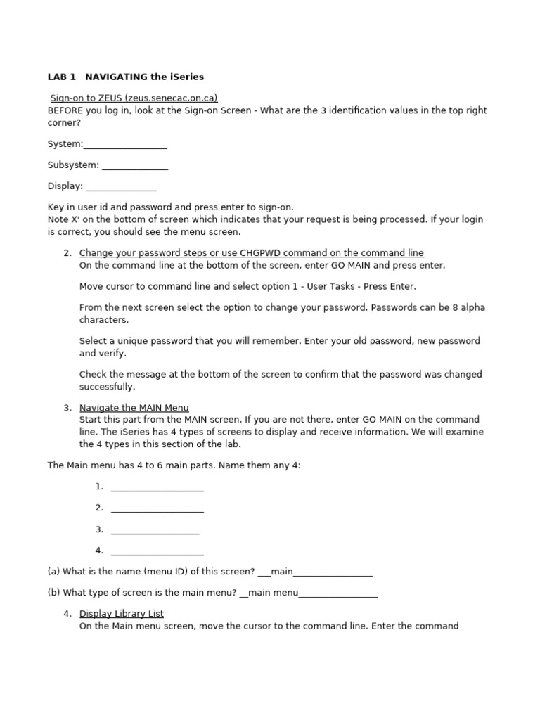 Bci433 Lab1 | PDF | Menu (Computing) | Command Line Interface
