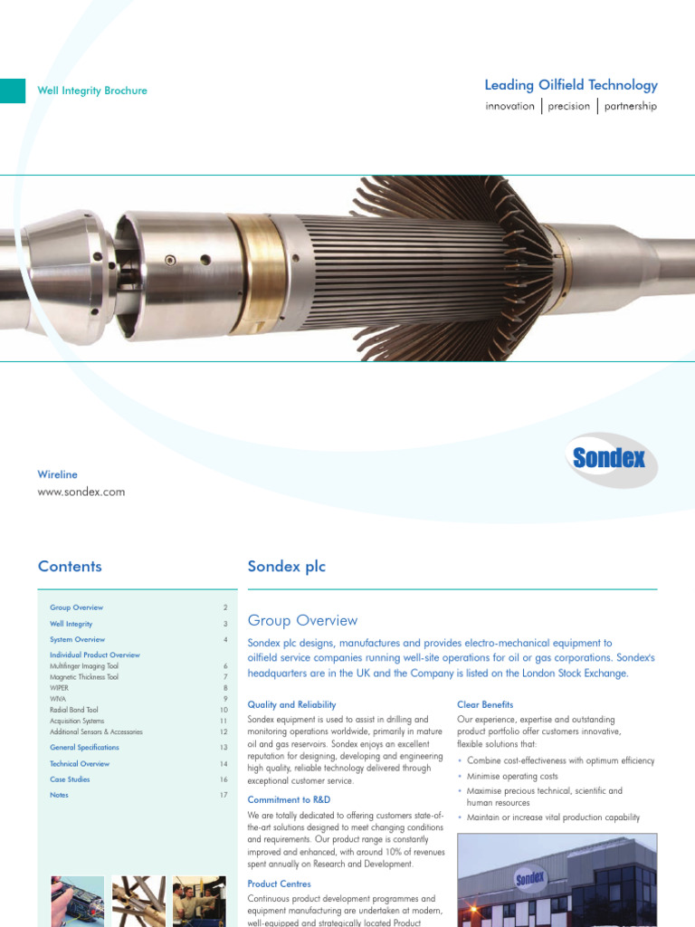 Catalogue Sondex Well Integrity | PDF