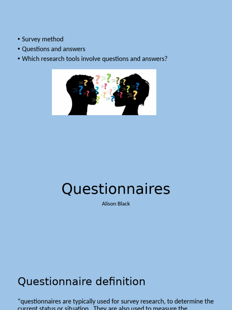 Designing Questionaires | PDF