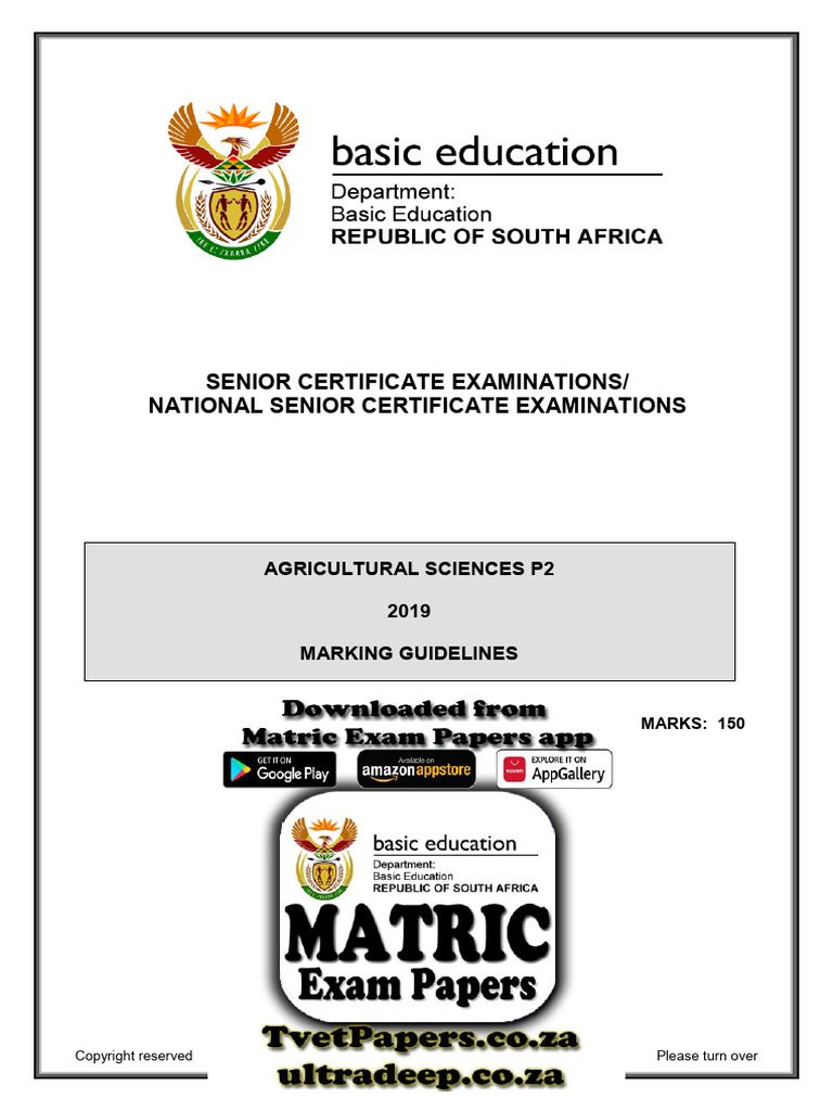 Agricultural Sciences P2 May-June 2019 Memo Eng | PDF