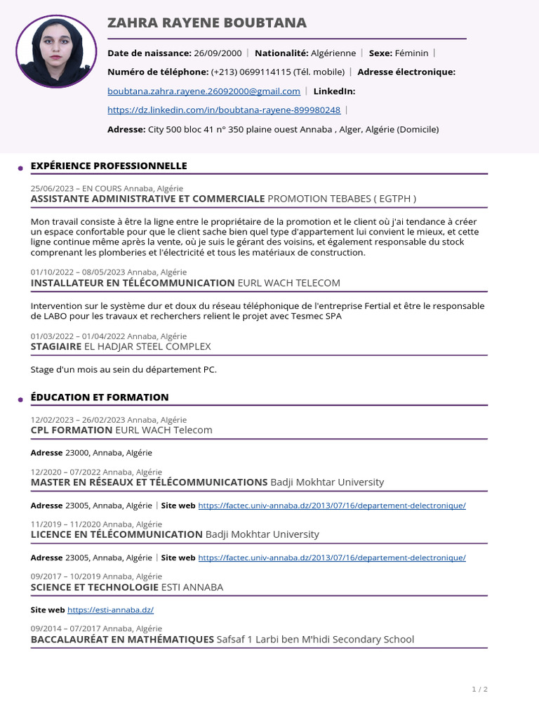 BZR CV Mai 2024 | PDF