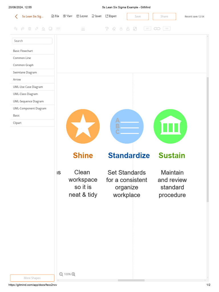 5s Lean Six Sigma Example - GitMind | PDF