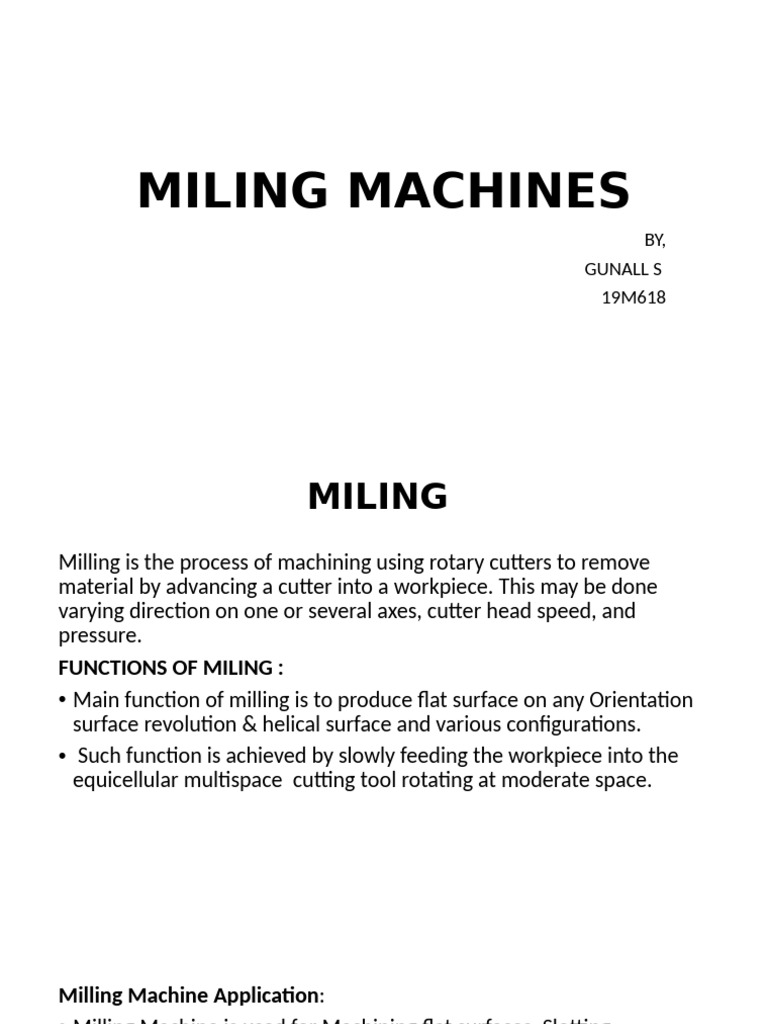 Miling Machines | PDF