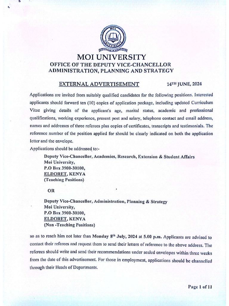 External Vacancy ADVERTS | PDF