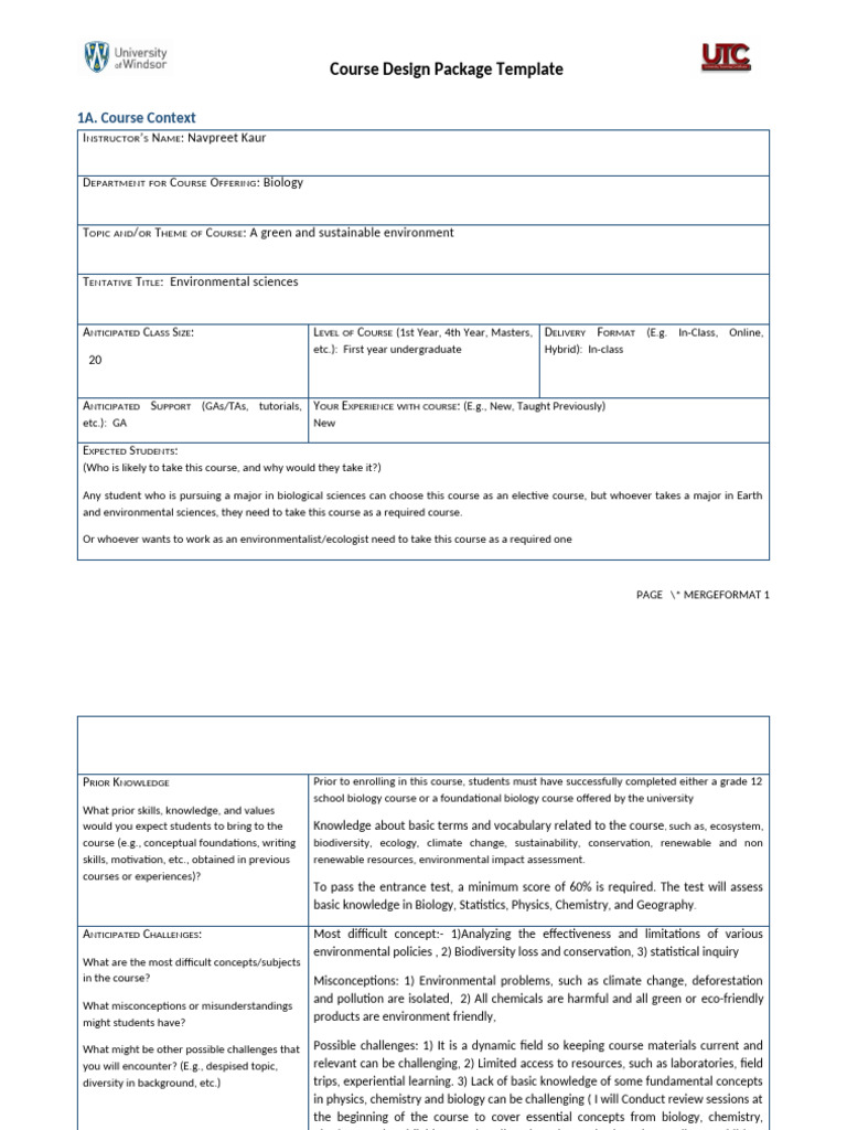 Final Course Design | PDF