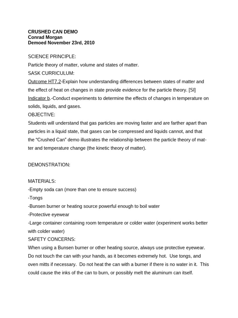 Crushed Can Demo | PDF