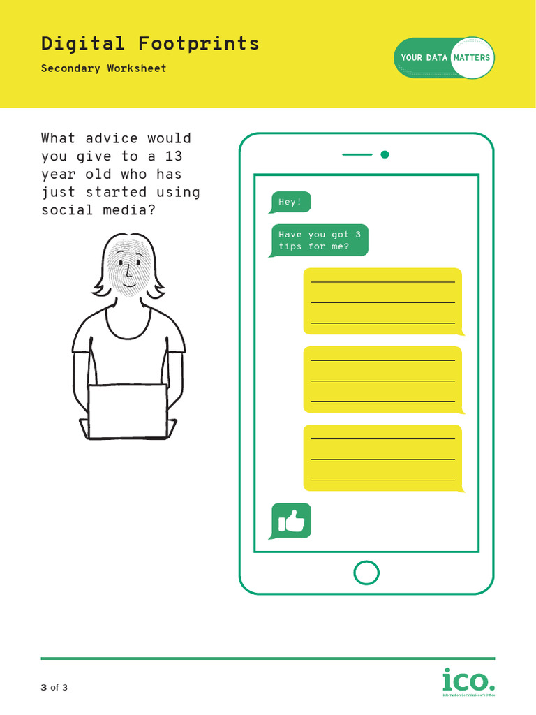 Digital Footprint Worksheet 3 | PDF