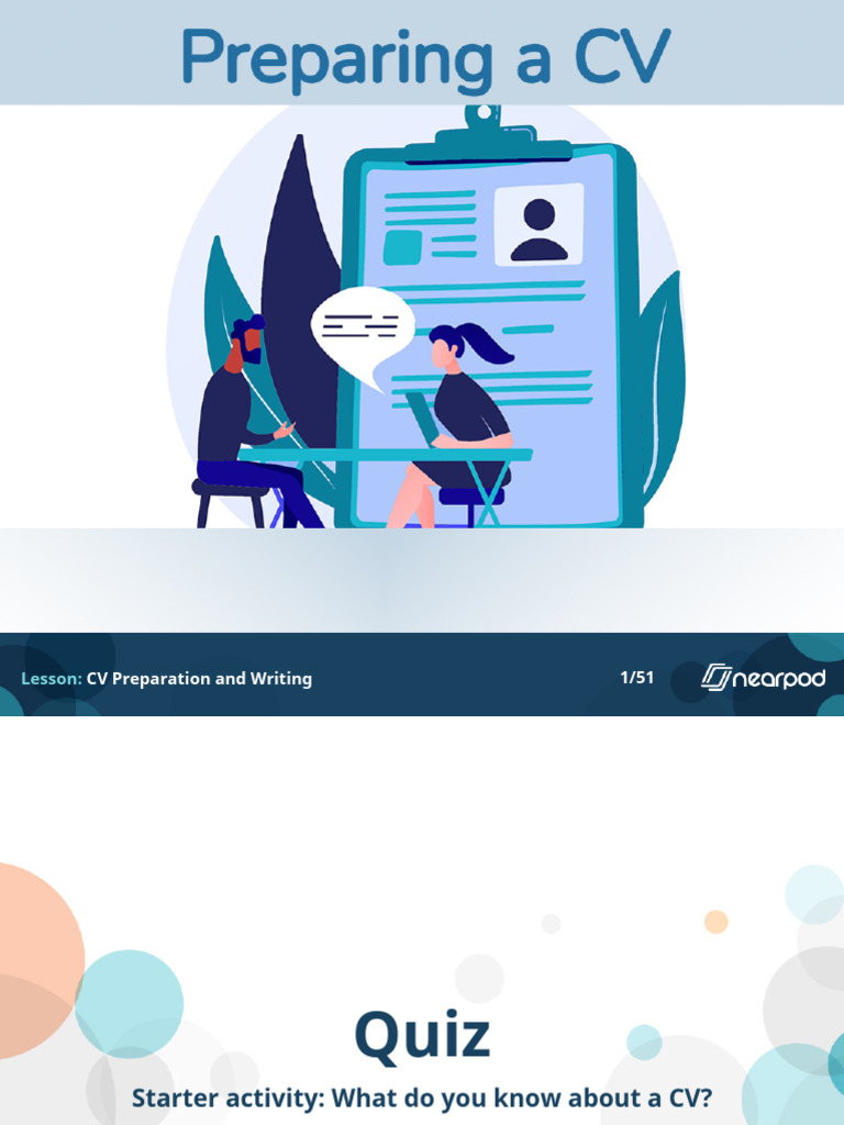 CV Preparation and Writing NearPod PDF | PDF