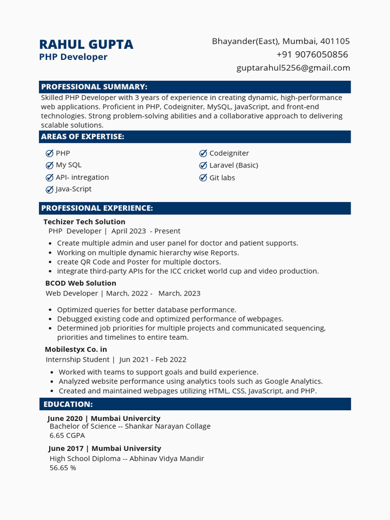 Cv Rahul Gupta | PDF Cv Rahul Gupta | PDF
