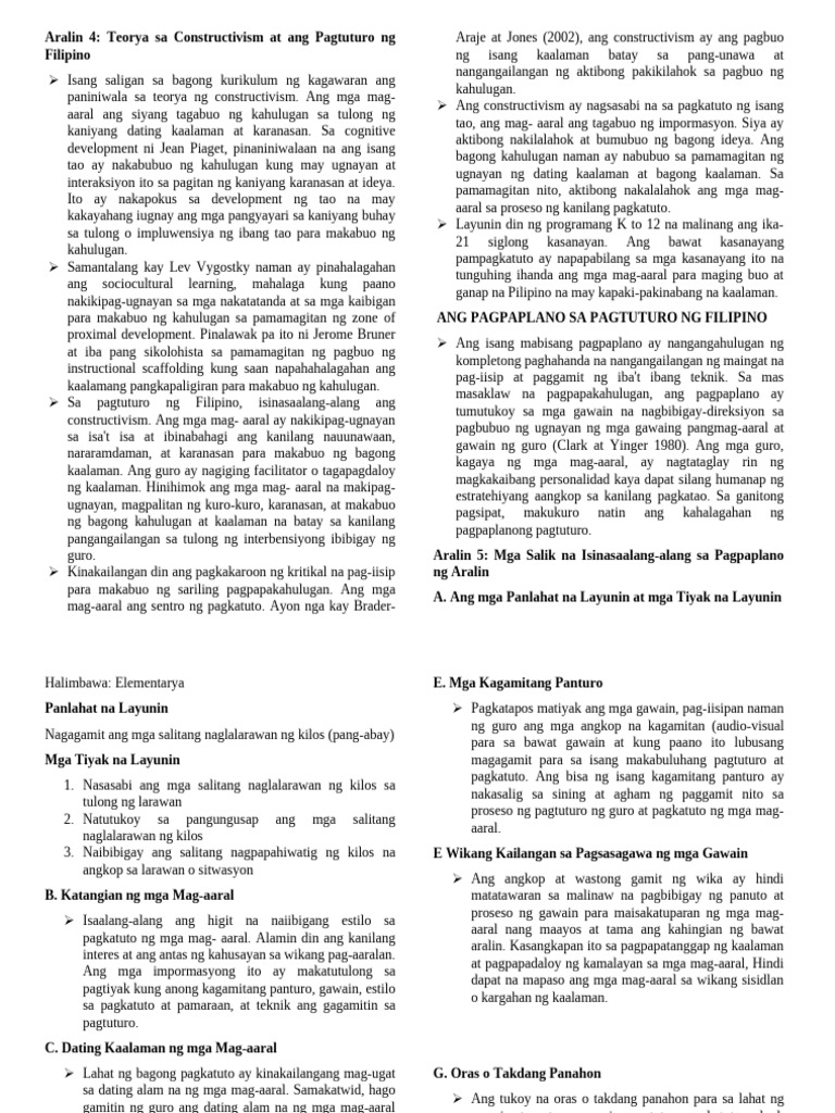 FIlipino Notes Midterm | PDF