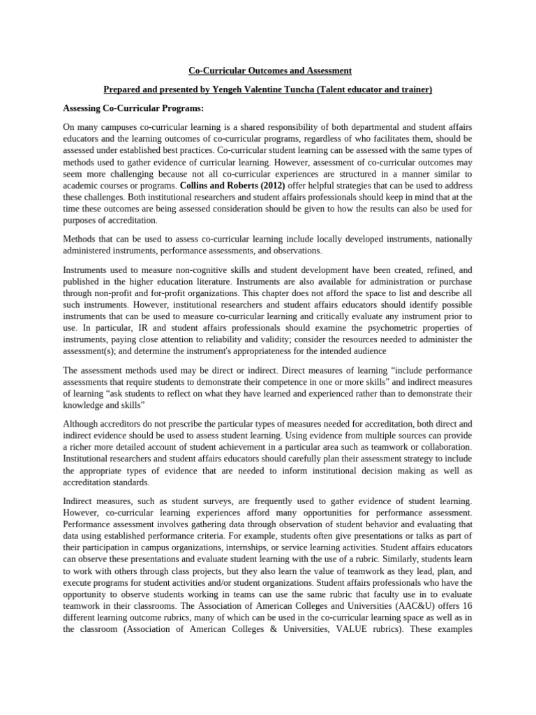 Assessment of CCAs | PDF