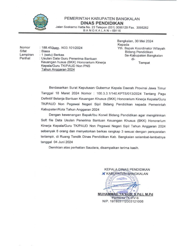 Surat Edaran BKK | PDF