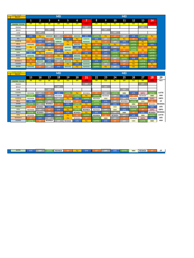 Schedule Mei | PDF