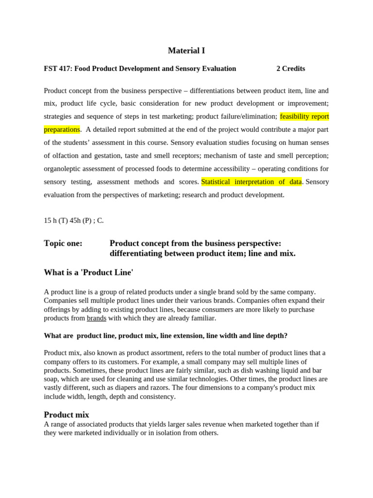 Product Development Material II | PDF