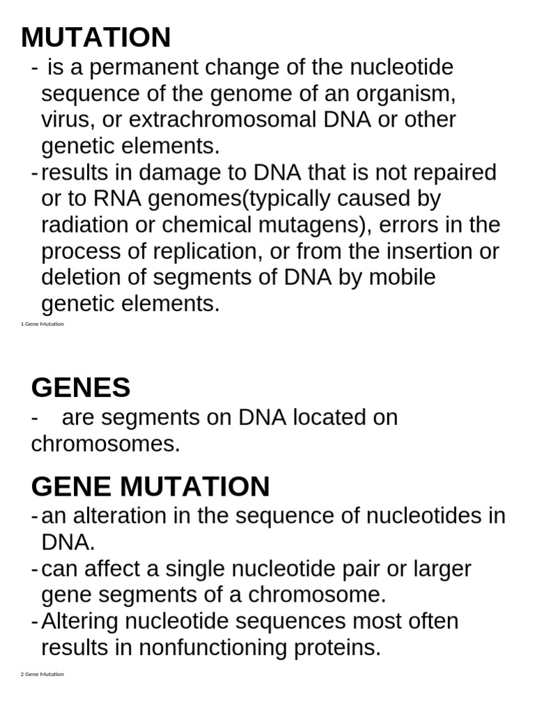 Gene Mutation | PDF