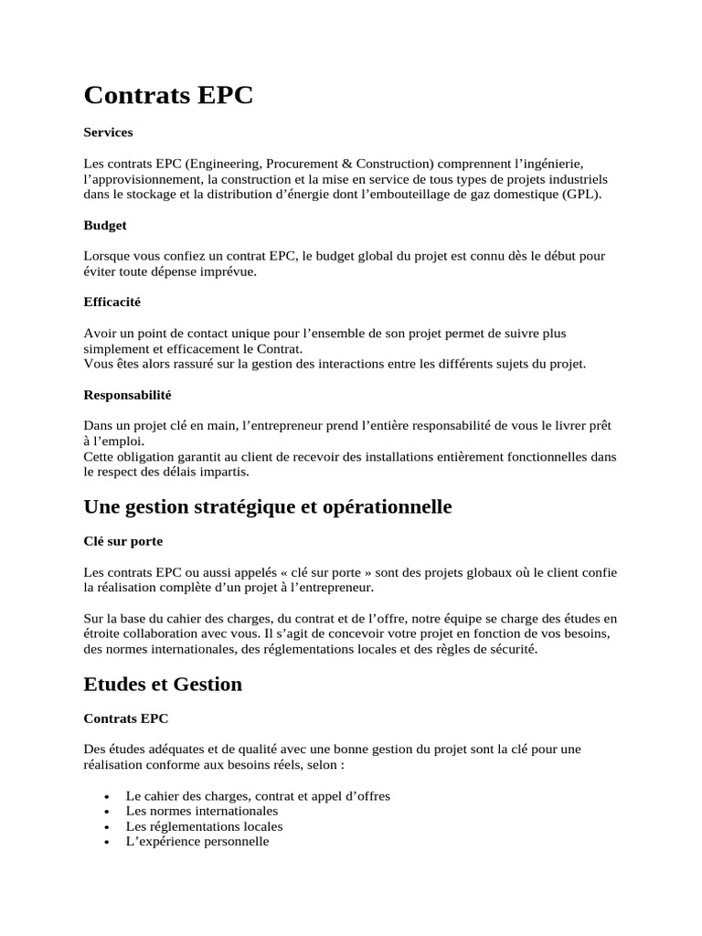 Projet EPC | PDF
