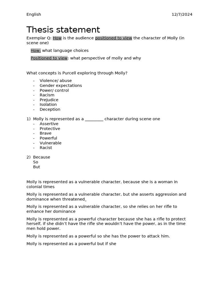 Thesis Statement | PDF