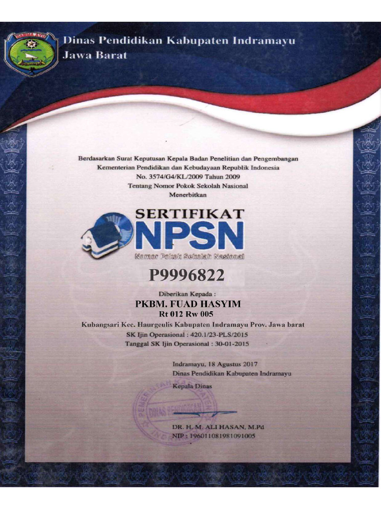 NPSN Fuad Hasyim | PDF