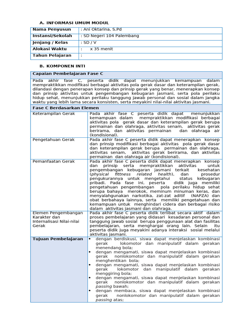 Modul Pjok | PDF