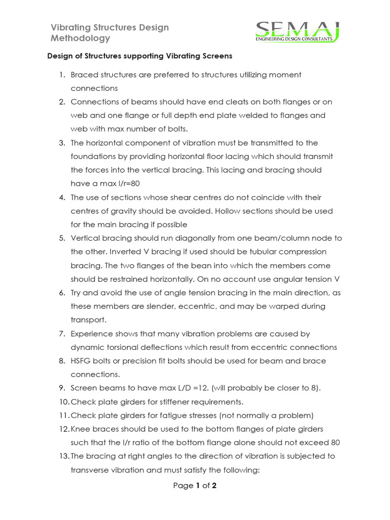 Vibrating Structures Design Methodology | PDF | Beam (Structure ...