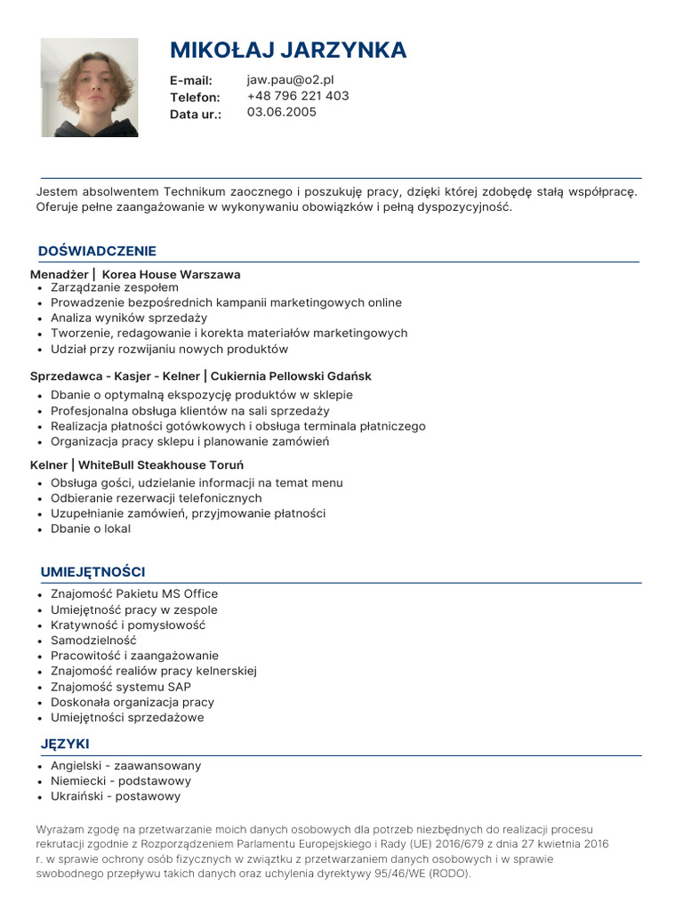 Mikolaj CV | PDF