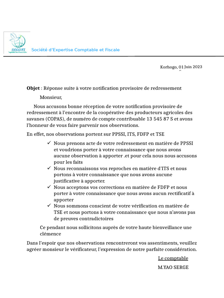 Notification Provisoire | PDF