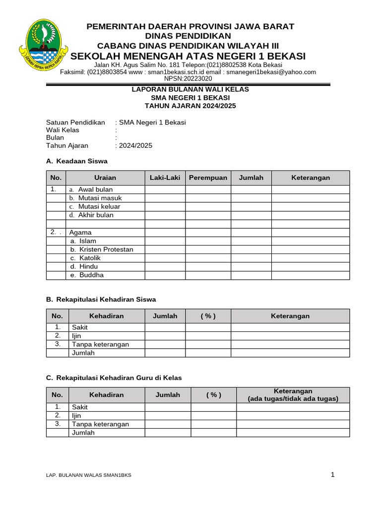 Rev. Lap BULANAN WALAS | PDF