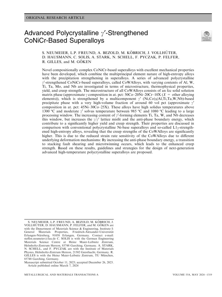 Nowe Stopy Kobaltu | PDF