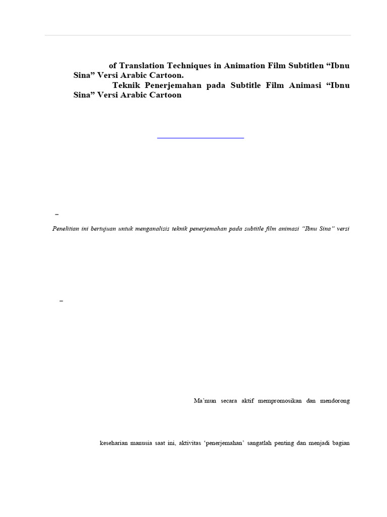 Analysis of Translation Techniques in Animation Fi | PDF Analysis of Translation Techniques in Animation Fi | PDF