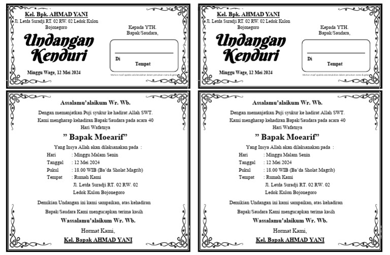 Undangan Kenduri | PDF