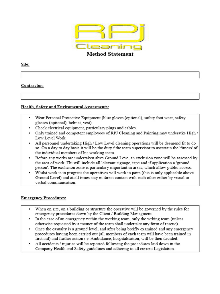 Method Statement Civil | PDF