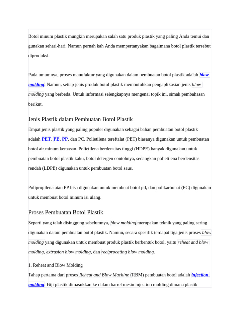 Cara Membuat Botol | PDF