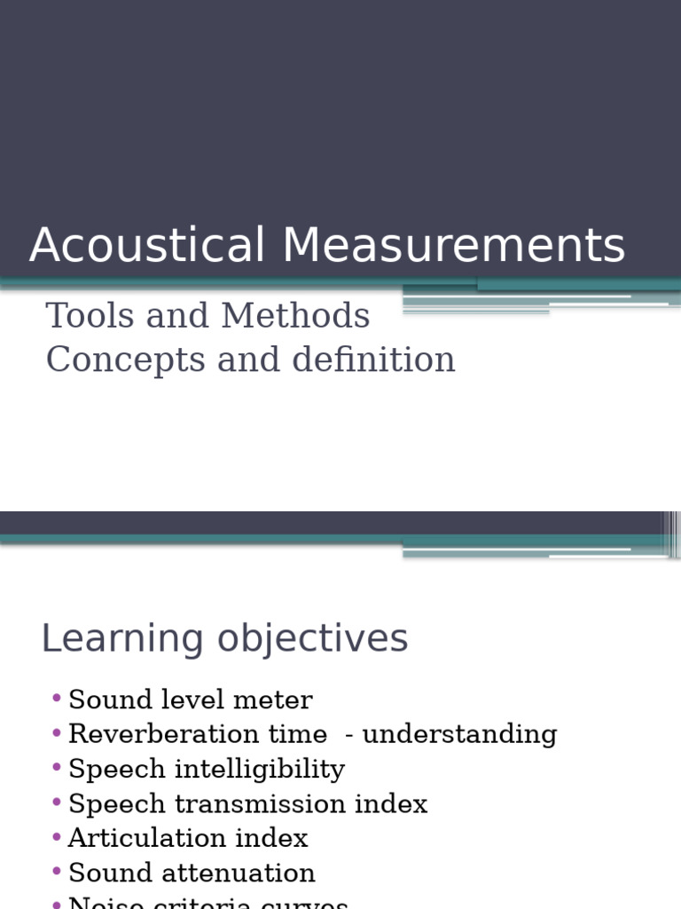 7 - SLM and Acoustical Measurements | PDF