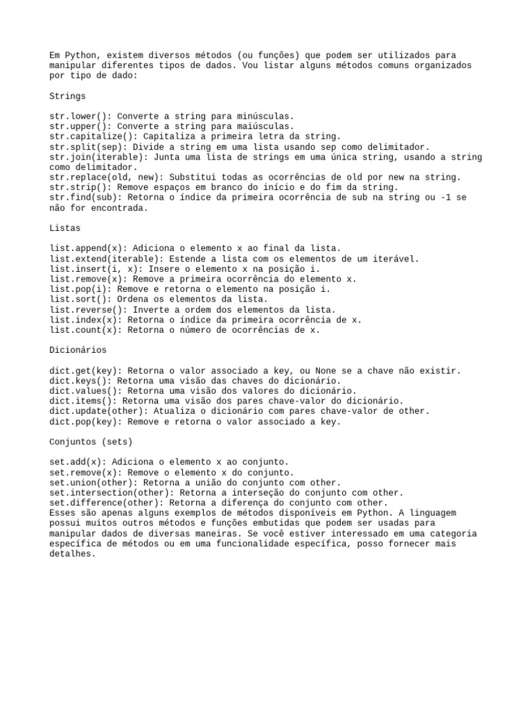 Python - Metodos | PDF