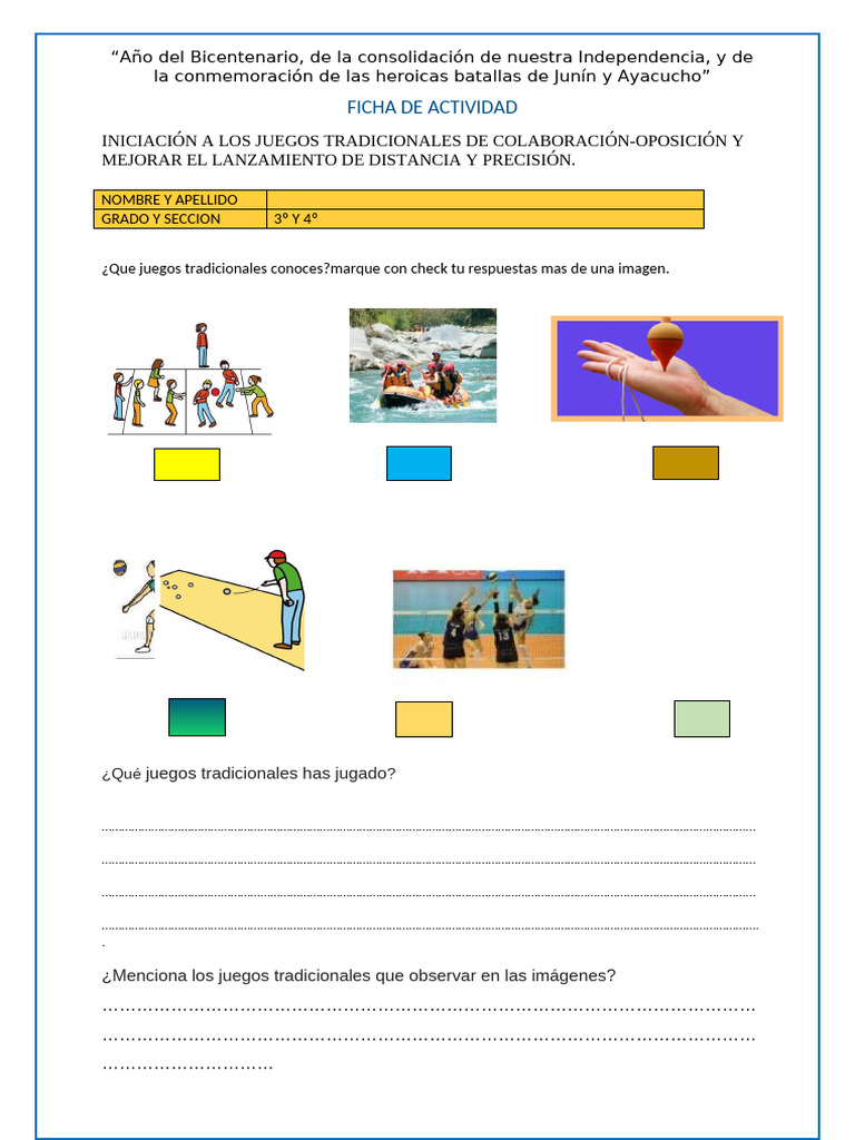 Ficha de Ed. Fisica | PDF