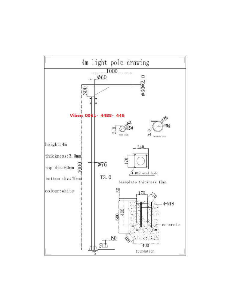 4 M Light Pole Drawing | PDF
