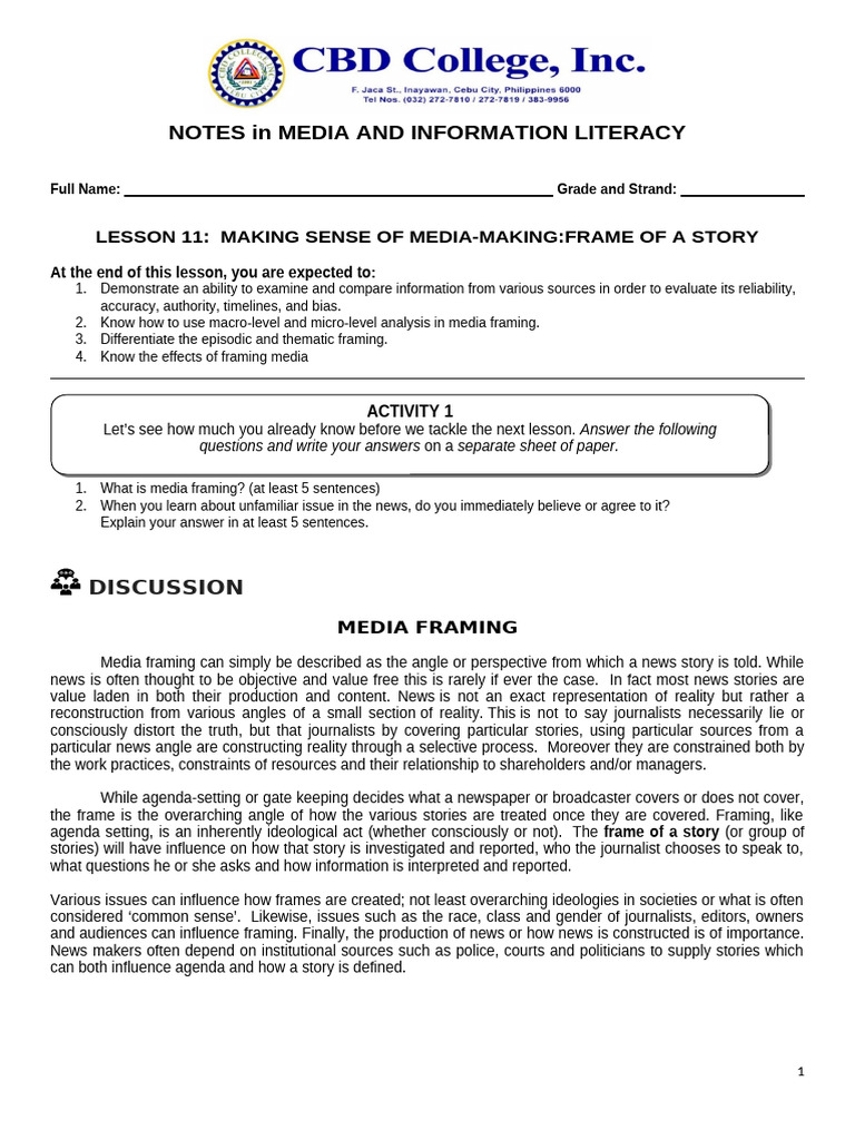 MIL LESSON 11 | PDF MIL LESSON 11 | PDF