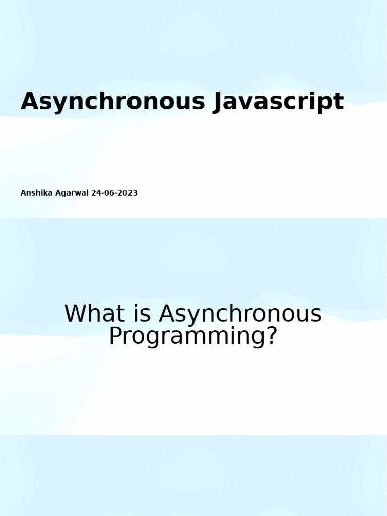 Asynchronous Javascript Lec7 | PDF | Teaching Methods & Materials ...