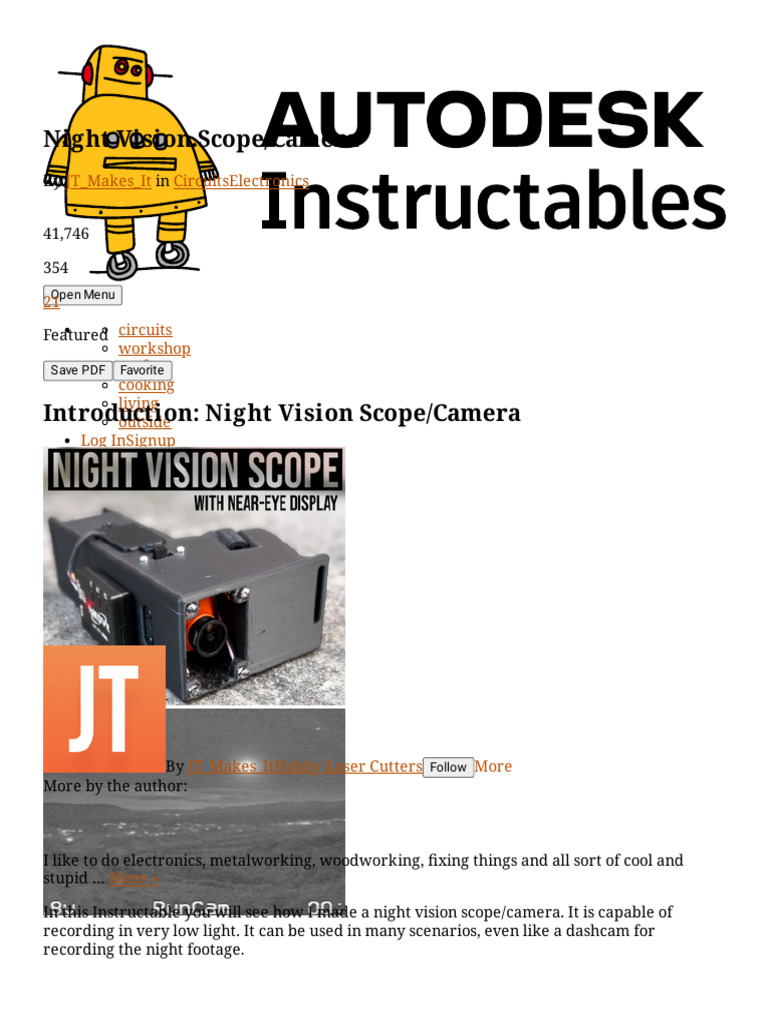 DIY Night Vision Scope Guide | PDF | Printed Circuit Board | Electrical ...