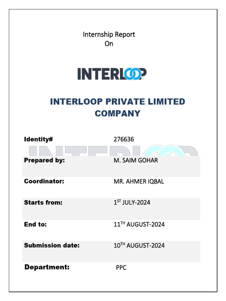 SAIM's Internship Report-1 | PDF