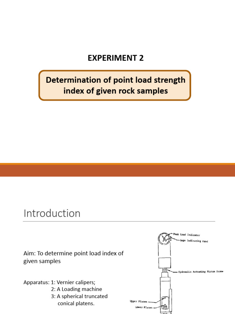 Experiment 2 - Point Load Strength Index | PDF