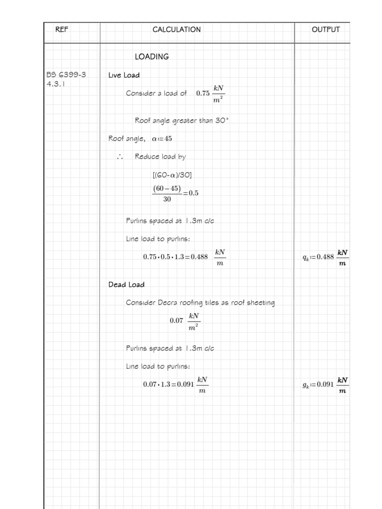 Roof Loading Calculation | PDF | Science & Mathematics | Technology ...