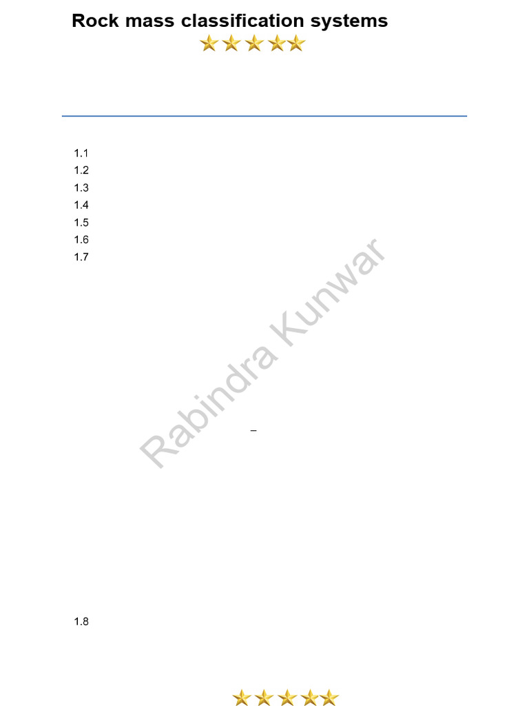 Rock Mass Classification Systems | PDF