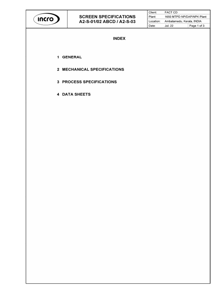 Screen Specification | PDF