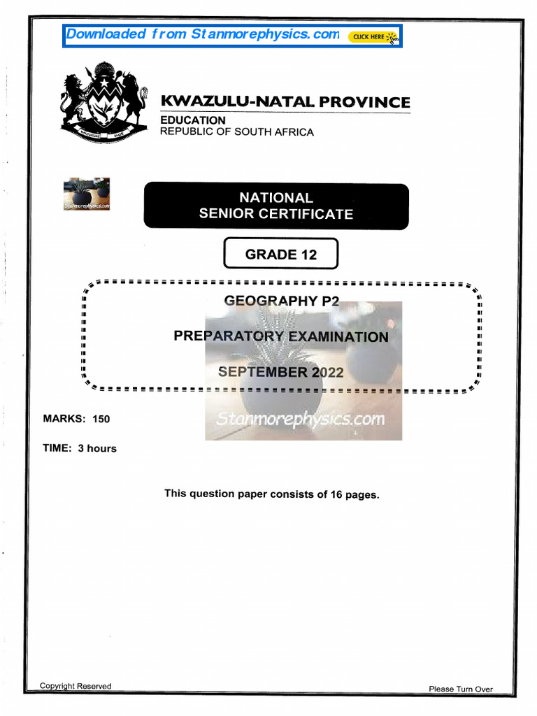 Geography Grade 12 SEPT 2022 P2 and Memo | PDF